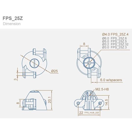 25mm Dualsky Spinner for 3mm shafts