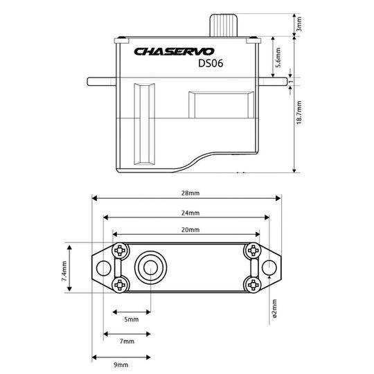 CHA DS06 Servo - 1.8Kg.cm 0.07s 6.2g 7mm