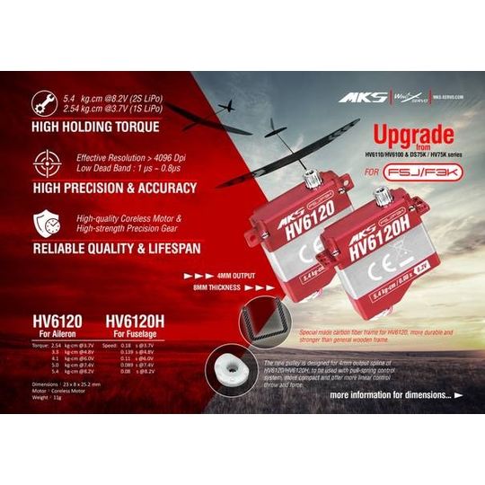 MKS HV6120H Servo - 5.4Kg.cm 0.08s 11.0g 8mm