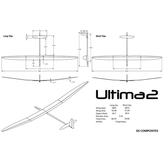 Ultima 2 F5J 4m - RC Models - Electric F5J Gliders
